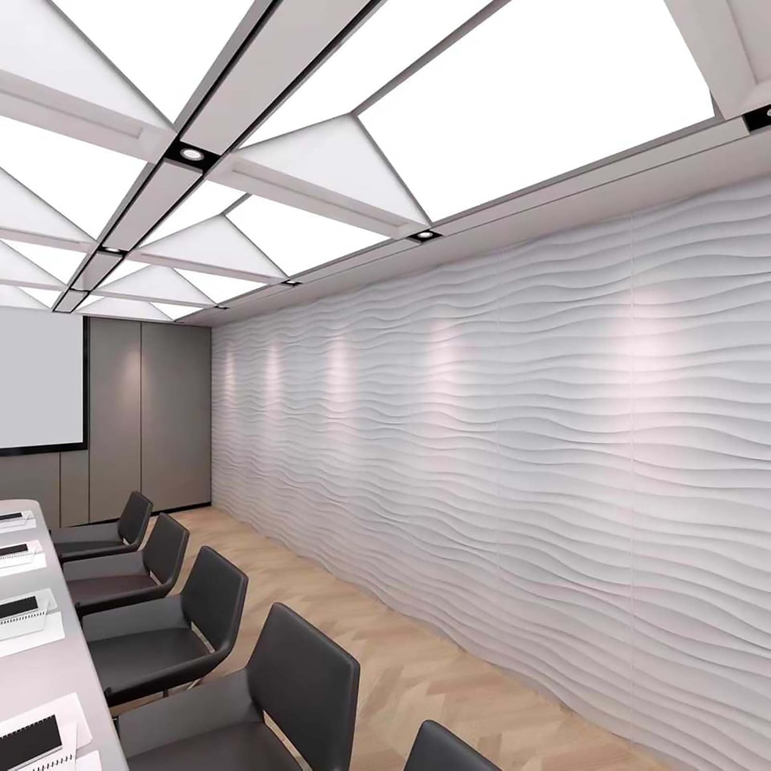 HAILM PVC 3D Wavy Textured Wall Panel for Interior Décor, 3D Wallpaper ...