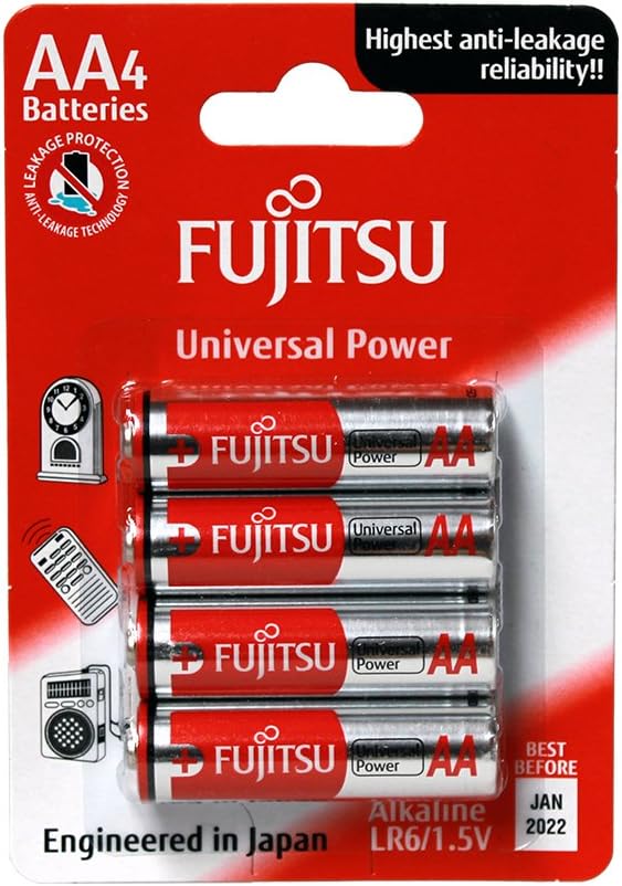 Amazon.com: Fujitsu AA Alkaline Battery Universal Power Type Batteries ...