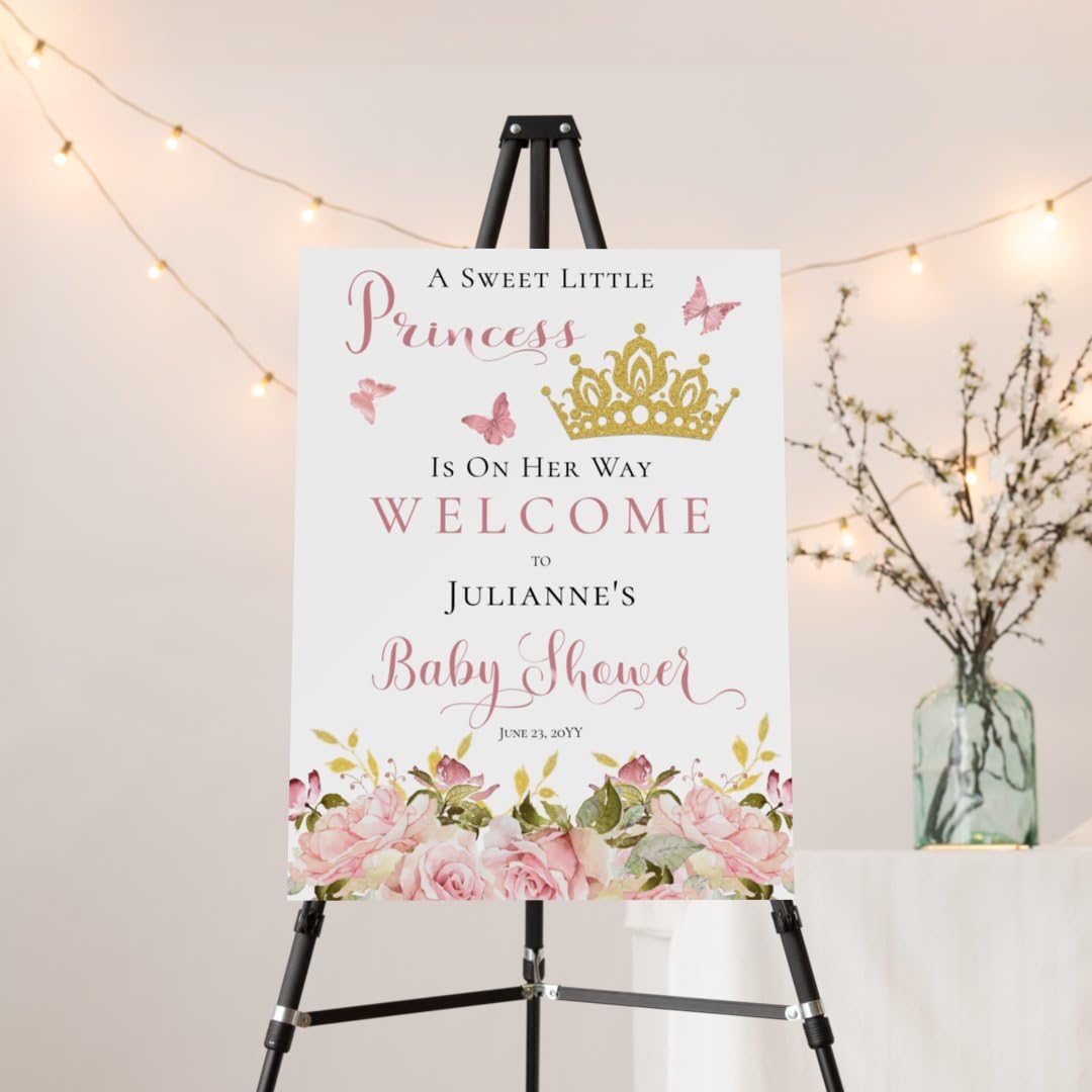 Princess Baby Shower Sign Welcome Princess Baby Shower 2025
