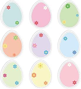 Amazon.com : FYSUIMU 27Pcs Easter Sticky Notes Pastel Color Egg Shape ...