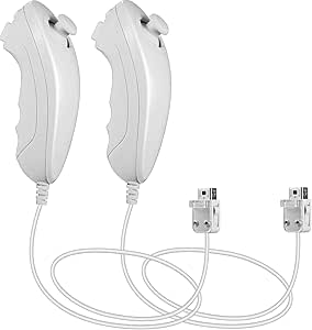 Amazon.com: 2 Pack FISUPER Wii Nunchuck Controller Replacement ...