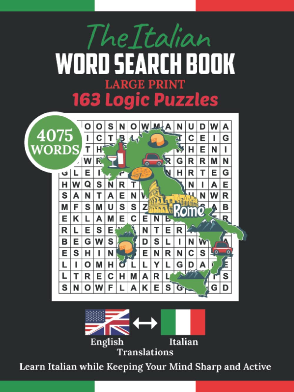 The Italian Word Search Book: 4075 Words Puzzle with Large Print ...
