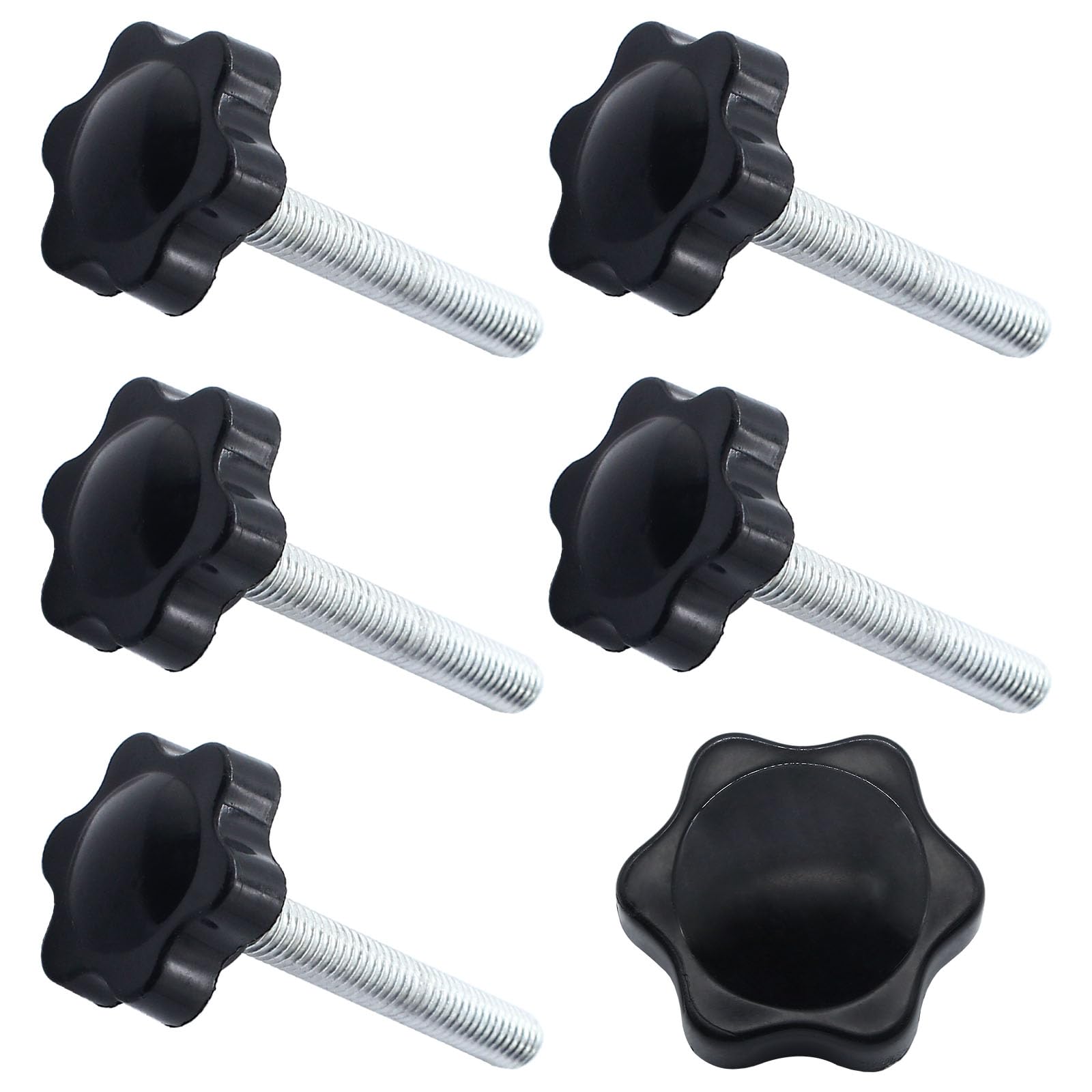 Snapklik.com : 6 Pieces M4 X 30mm Thread Star Knobs, Plastic Hex Shaped ...