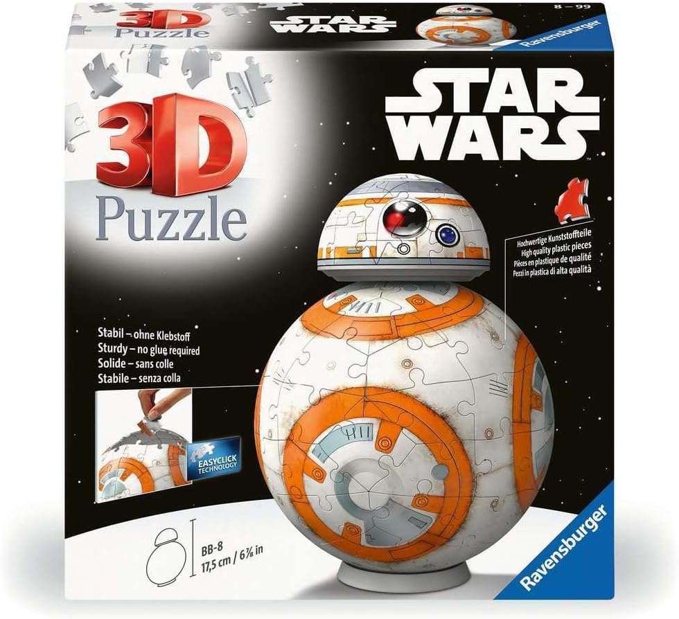 Amazon.com: Ravensburger 3D Puzzle 11578 Star Wars BB8 Astromech Druid ...