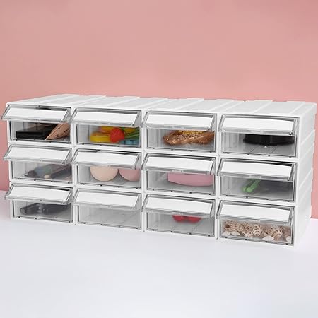 Amazon.com: 9 Pack Plastic Stacking Storage-in-Drawer Cabinet- Desktop ...