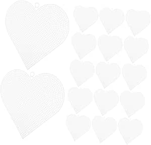 Amazon.com: Lurrose 30pcs White Heart Shaped Mesh Canvas PE Material ...