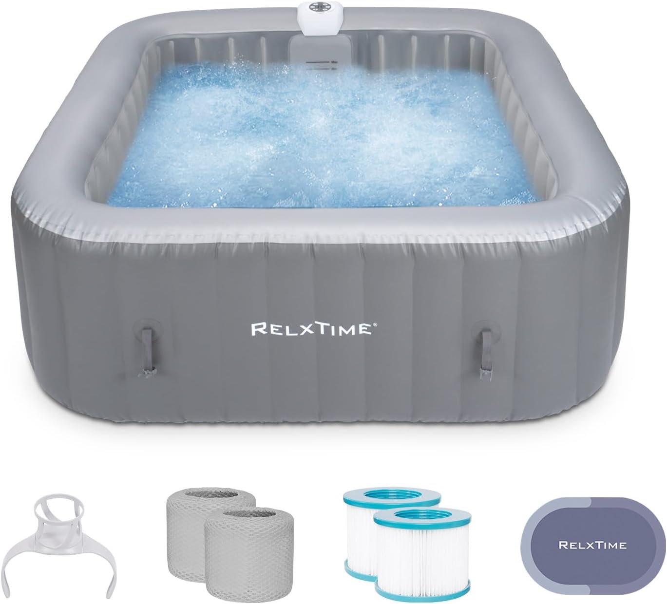 Amazon.com : Relxtime Inflatable Hot Tub 4 to 6 Person, Blow Up Spa ...