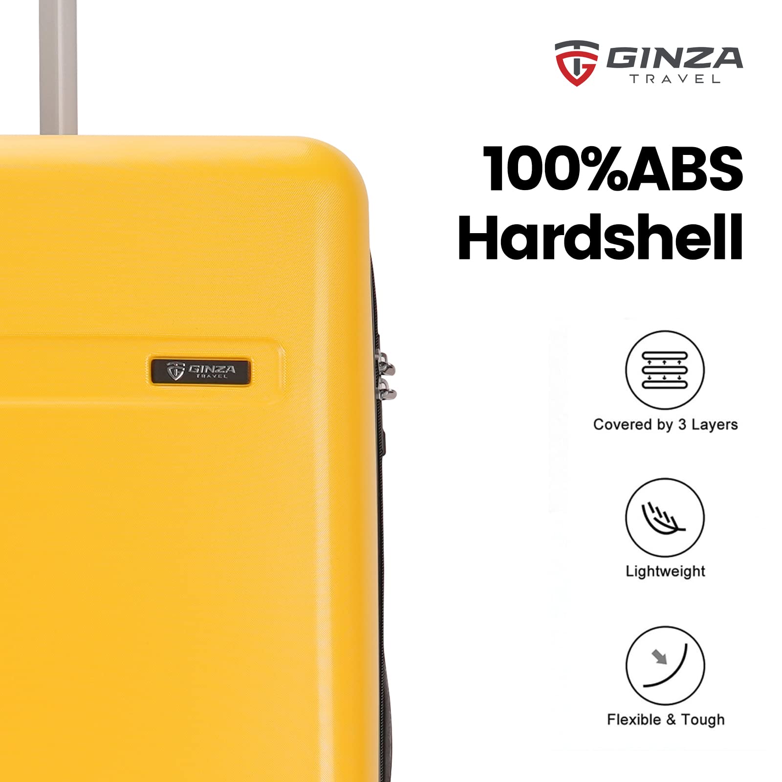 PRIMICIA GinzaTravel 3-Piece Luggage Sets Expandable Suitcases with 4 ...