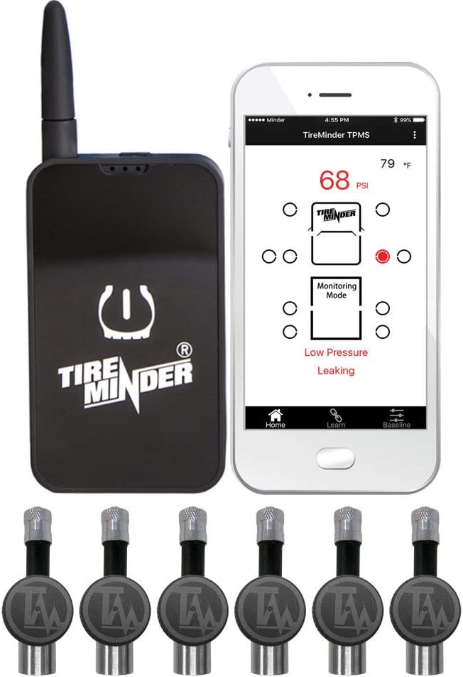 Amazon.com: TireMinder Smart TPMS with 6 Flow Through Sensors, Black ...
