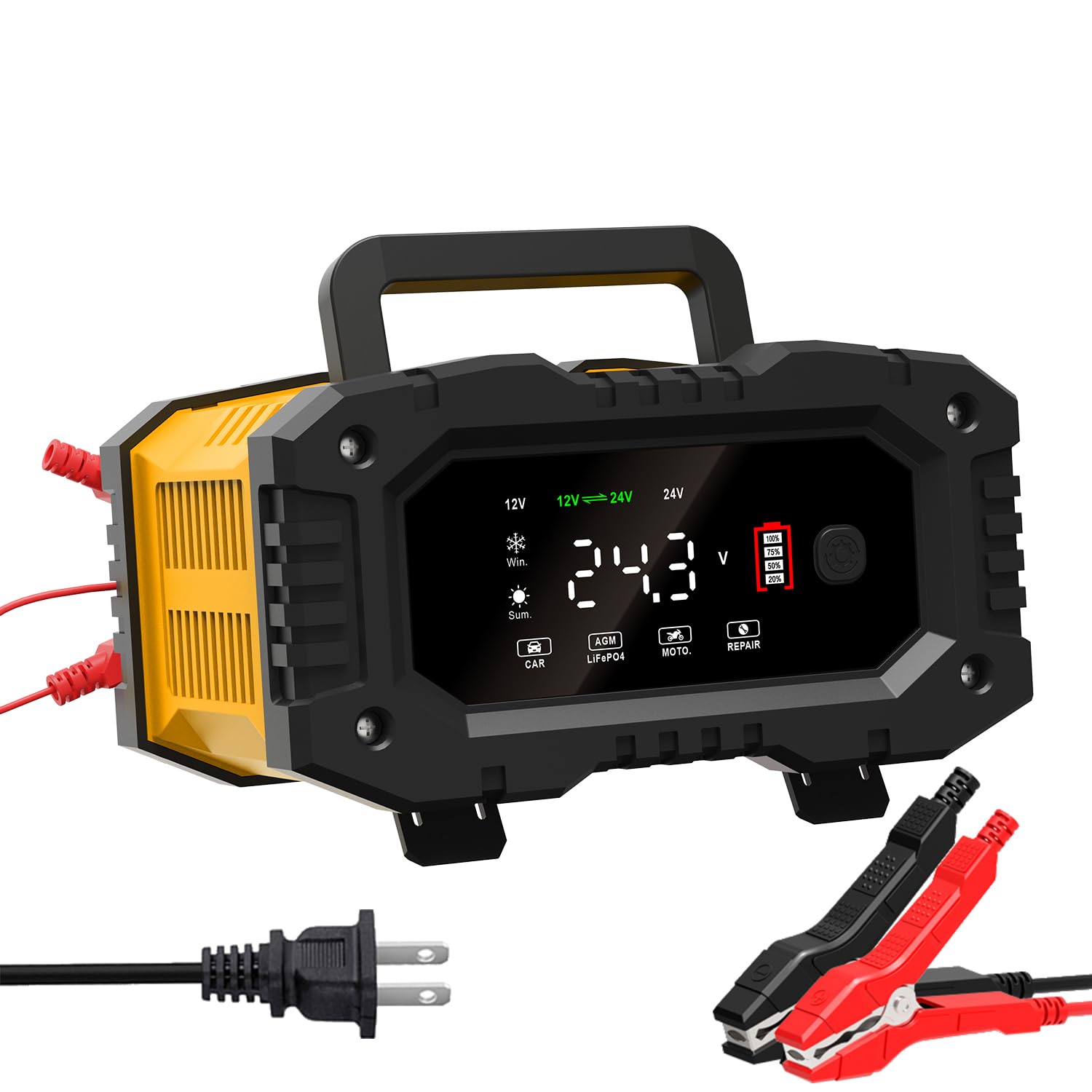 Amazon.com: TPE 10Amp Intelligent Battery Charger with LCD Display ...