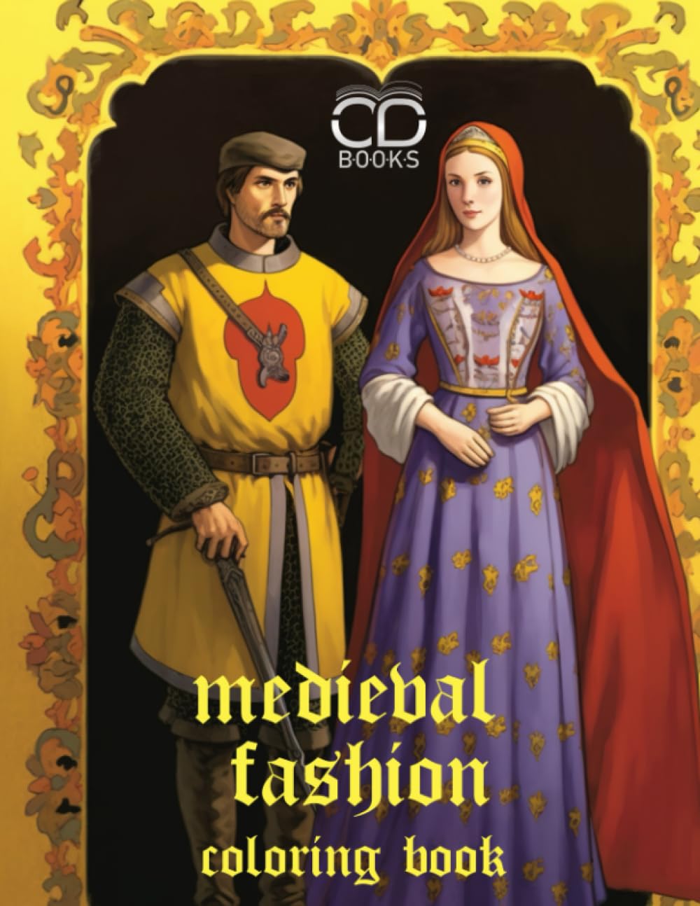 Medieval fashion coloring book: the medieval book with stained glasses ...