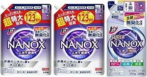 Amazon | トップ スーパーNANOX(スーパーナノックス) ニオイ専用 詰替用 超特大 1230g×2個パック＋つめかえ用 350g ライオン(LION) (つめかえ用 350g×12 ...