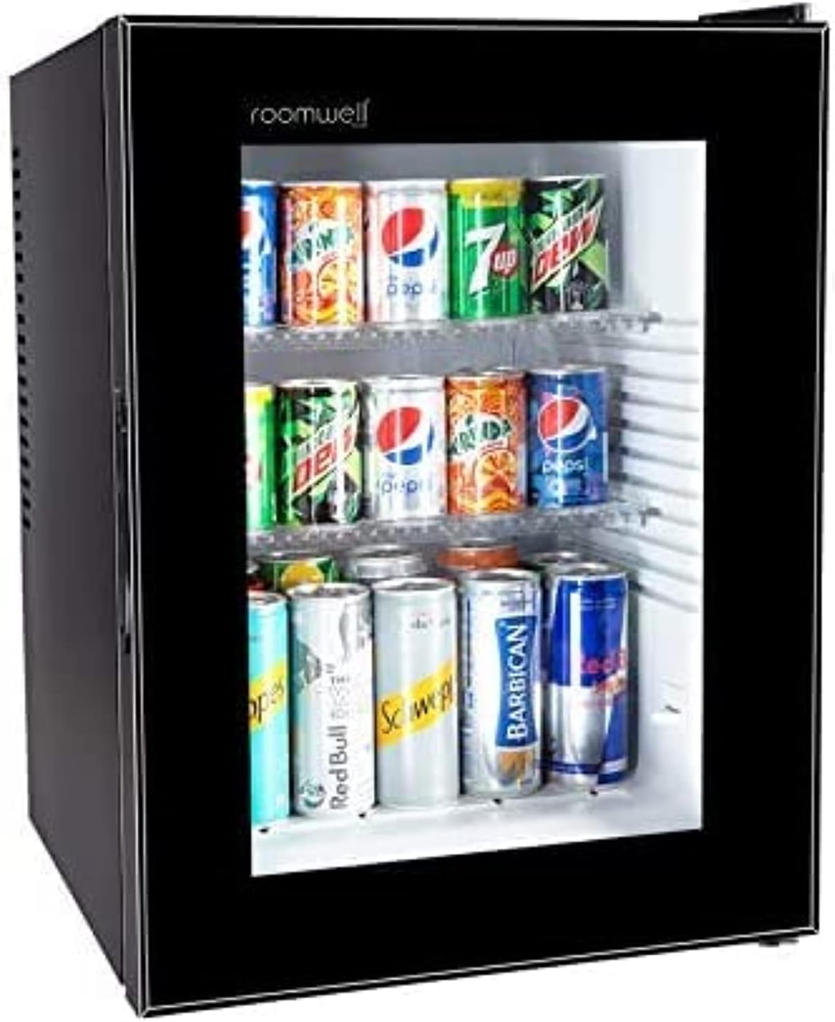 COOLBABY UK Compact Minibar Electric Mini Fridge - Glass Door Fridge ...