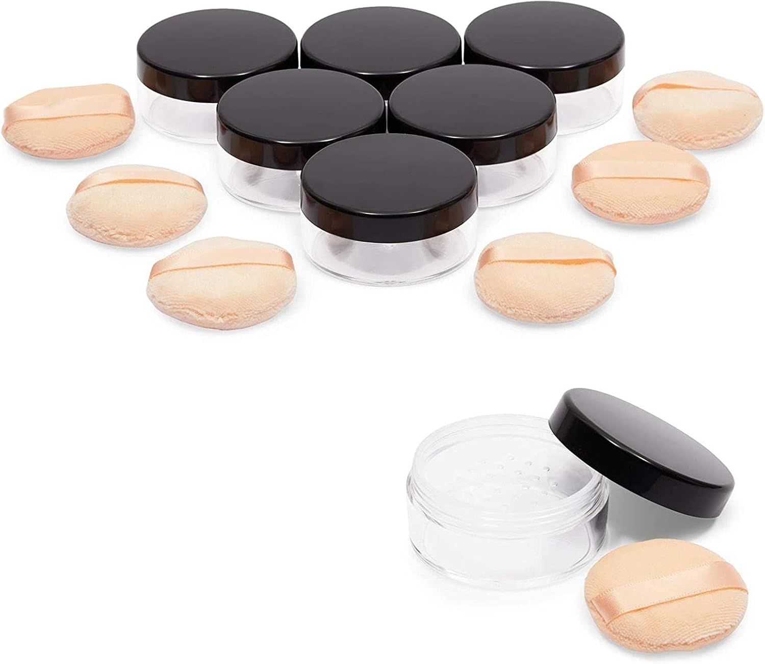 Amazon.com: Empty Loose Powder Container and Puff Set, Sifter Included ...