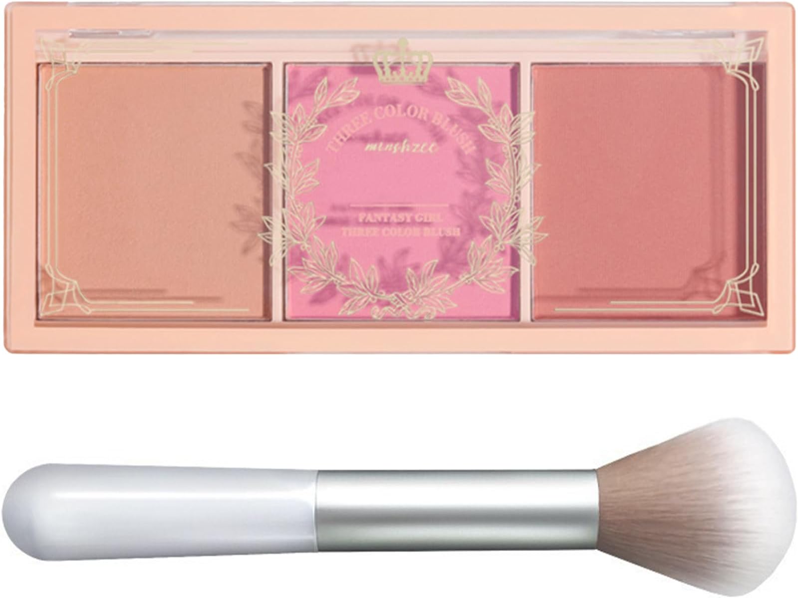 Amazon.com : 3 Color Matte Pink Blush Palette with Brush, Long Lasting ...