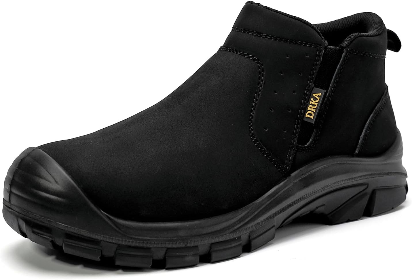 Amazon.com | DRKA Men's Slip-On Chelsea Steel Toe Work Boots ...