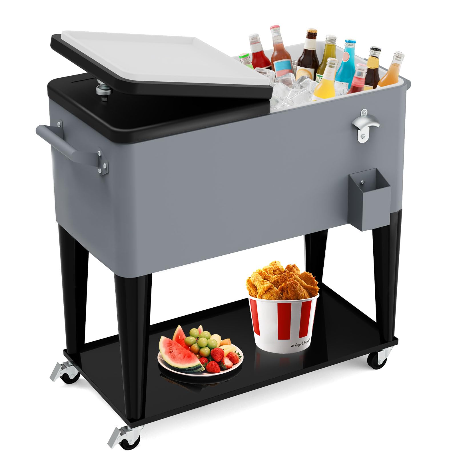 Snapklik.com : SHAREWIN 80 Quart Rolling Ice Chest Cart, Portable ...