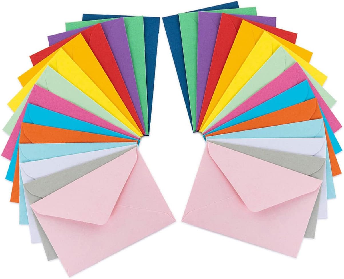 50 Unidades Envelopes Pequenos Coloridos Mini Envelope De Papelaria ...