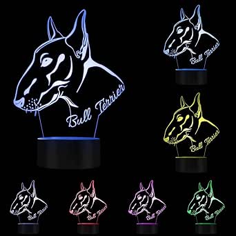Amazon.com: The Geeky Days Bull Terrier LED Night Light Frenchie Dog 3D ...