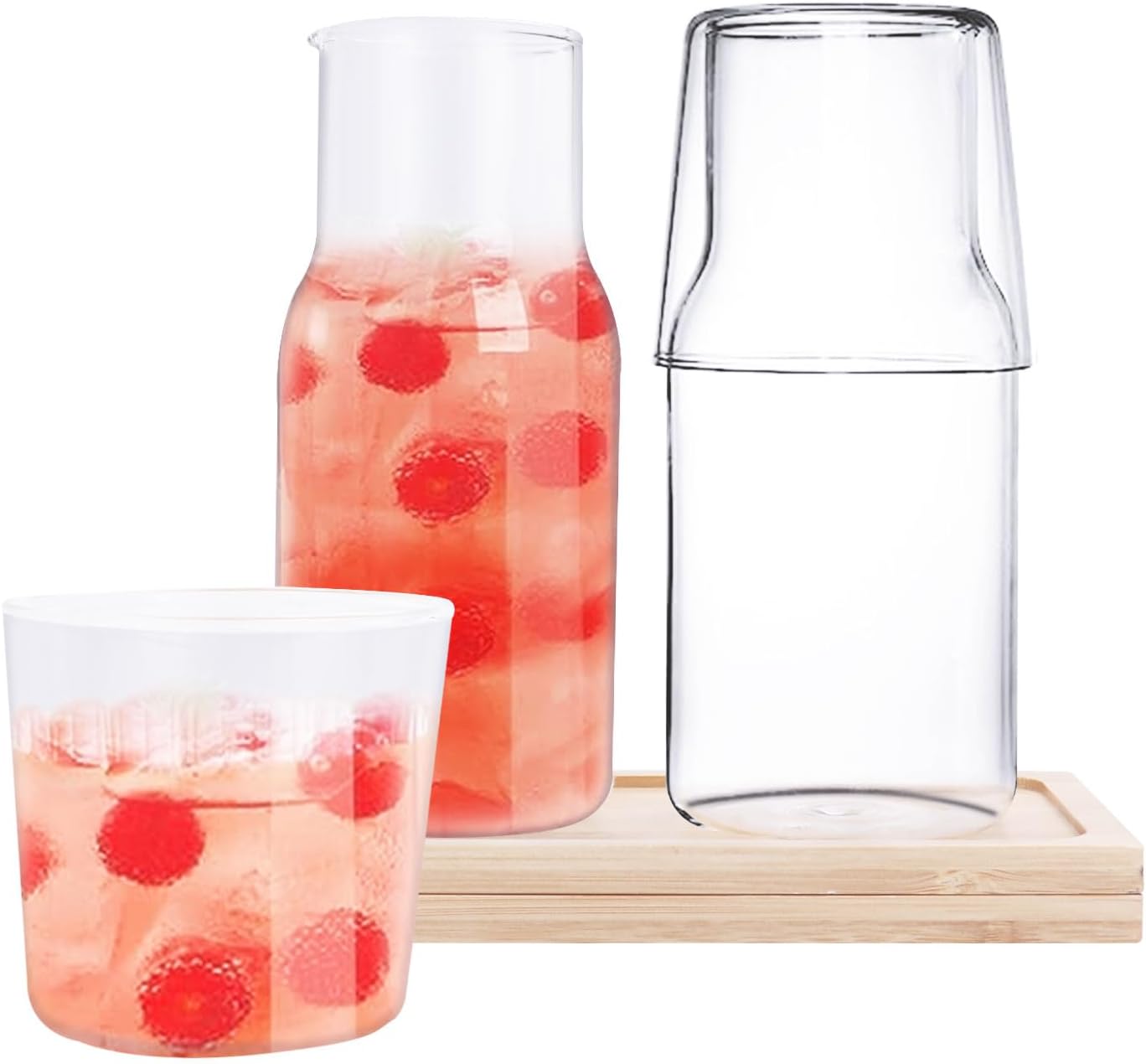 Amazon.com: ABuff 2 Sets Bedside Water Carafe and Glass Set with ...