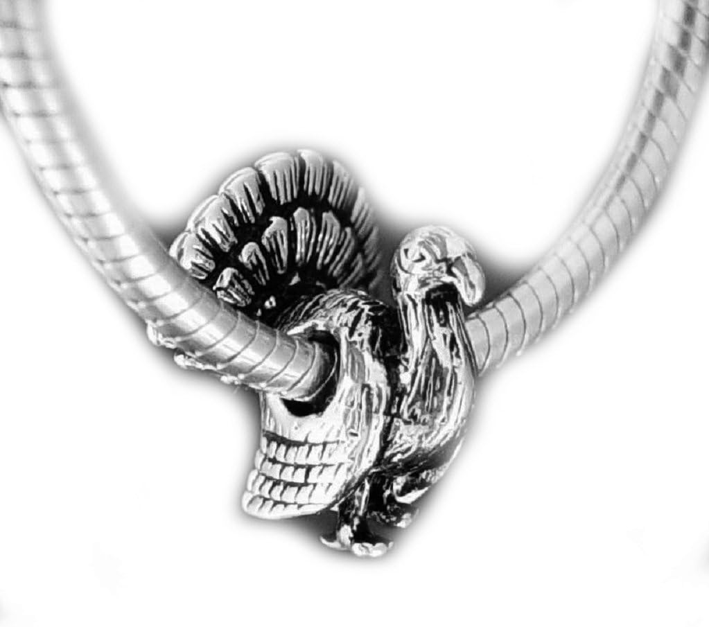 Amazon.com: THANKSGIVING TURKEY Bead Charm Fits Pandora & Similar ...