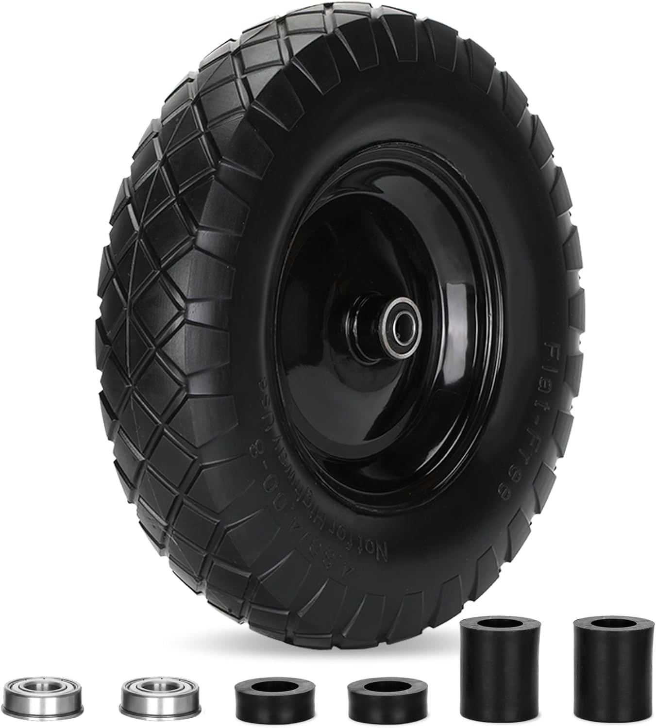 Amazon.com: Pontuss Upgraded 16" Flat Free Wheelbarrow Wheels and Tires ...