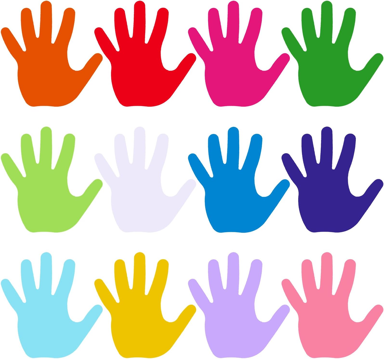 Amazon.com: Wonmon 45 PCS Colorful Hand Prints Cutouts for Classroom ...