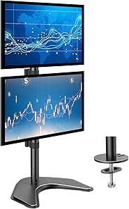 Amazon.com: HUANUO Dual Monitor Stand - Vertical Stack Screen Free ...