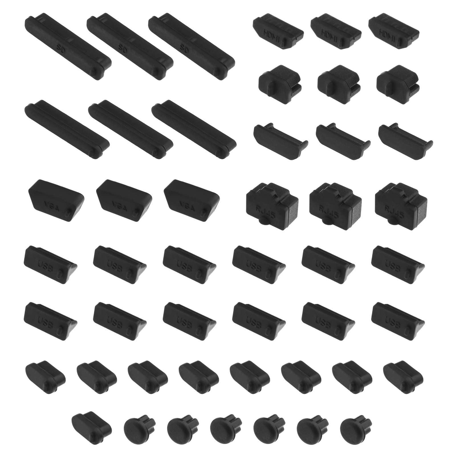 Amazon.com: ECSiNG 48Pcs USB Port Plug Covers Set Silicone USB Anti ...
