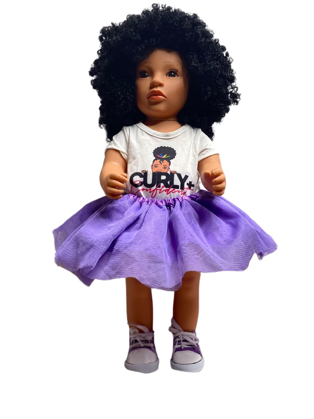 Buy Leyla | Natural Curls 18" Black Doll Biracial Light Brown Skin ...