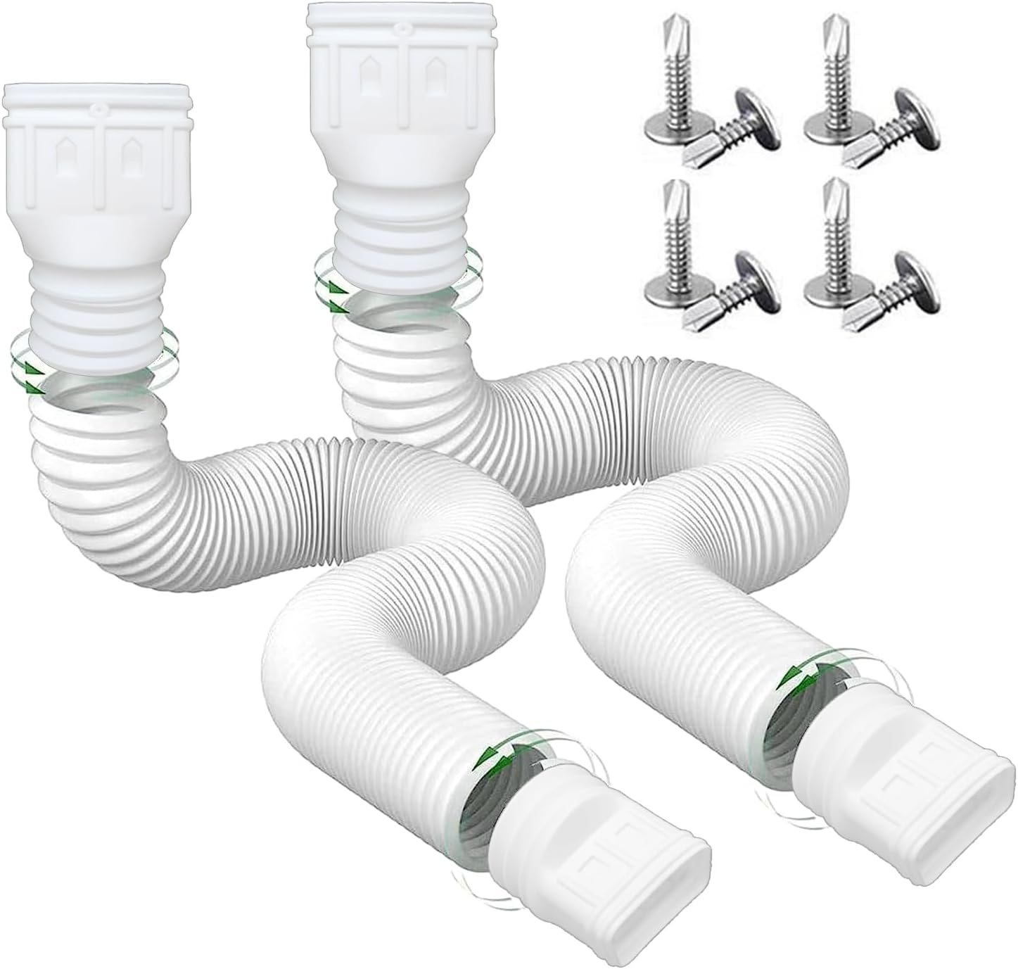 Amazon.com : Rain Gutter Downspout Extensions, 2Packs Flexible Drain ...