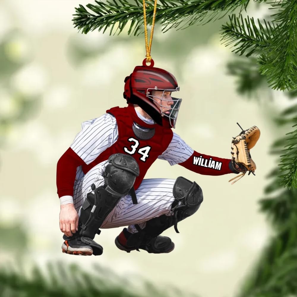 Amazon.com: Personalized Baseball Ornament Christmas Tree Decoration ...