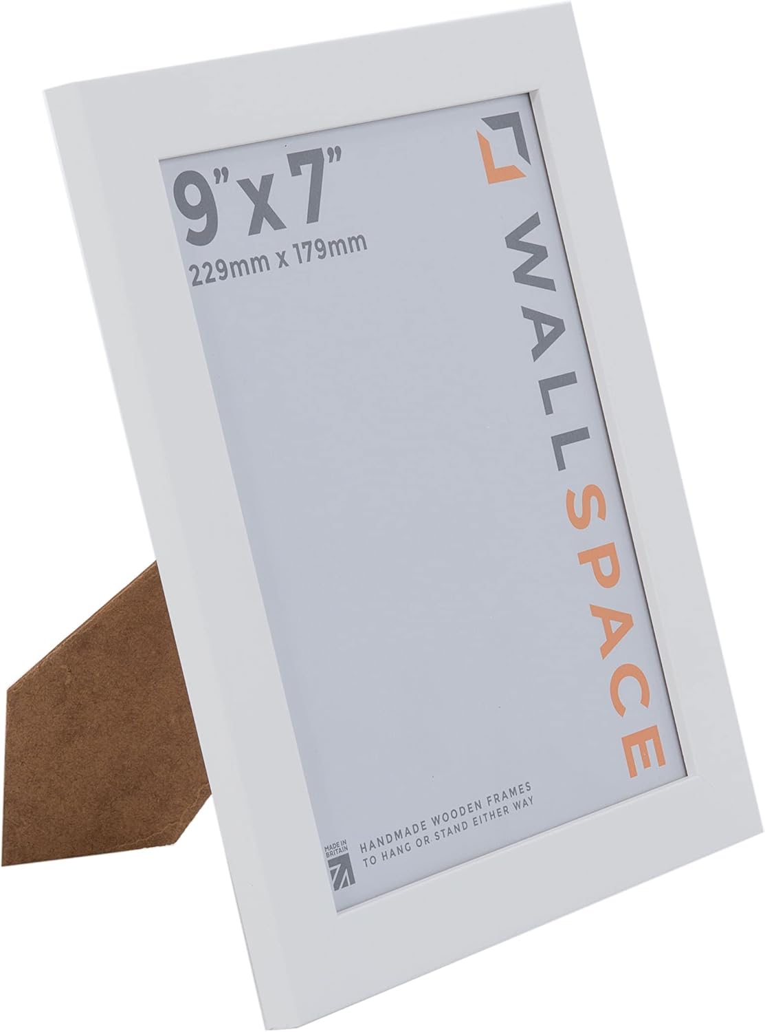 Wall Space White Picture Frame 9x7 Inch | Solid Wood With Real Glass ...