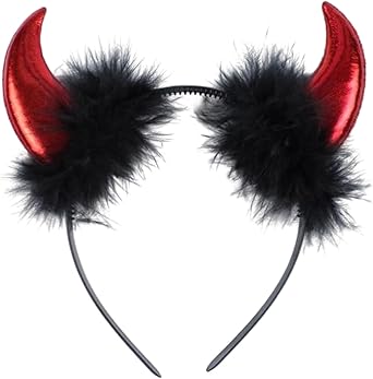 Amazon.com: Overwhelming Cool Devil Hair Hoop Animal Horn Headdress ...