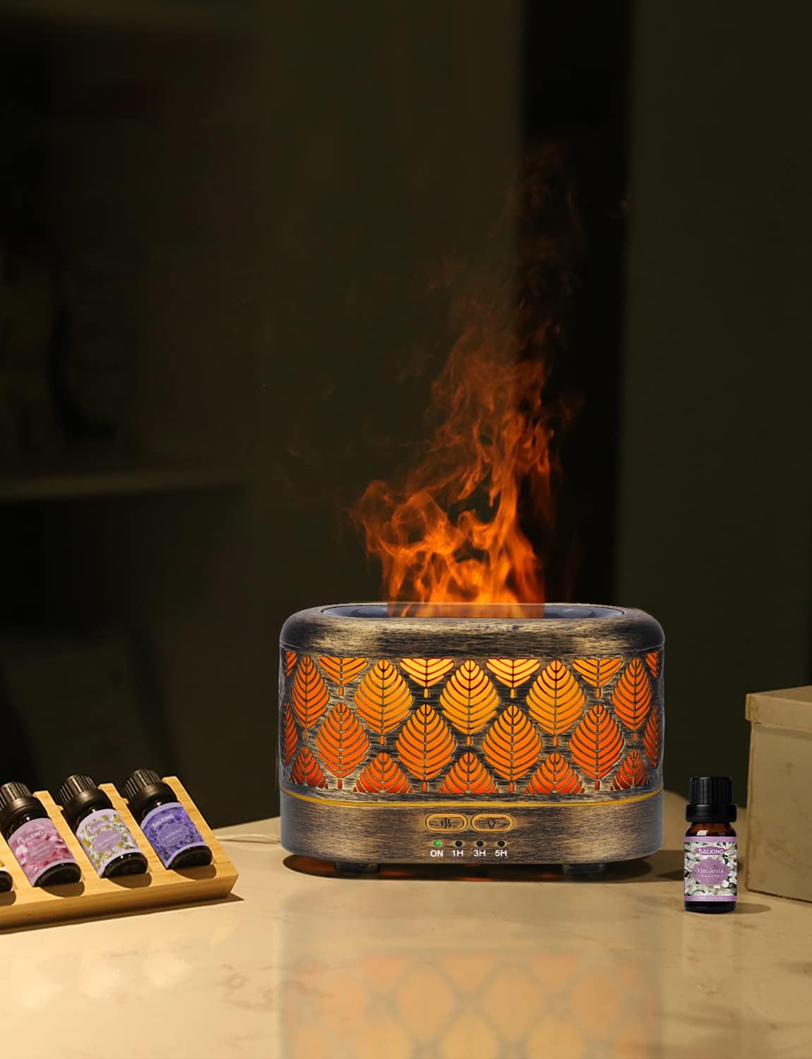 SALKING Metal Flame Diffuser | Essential Oil Diffusers Super Quiet Fire ...
