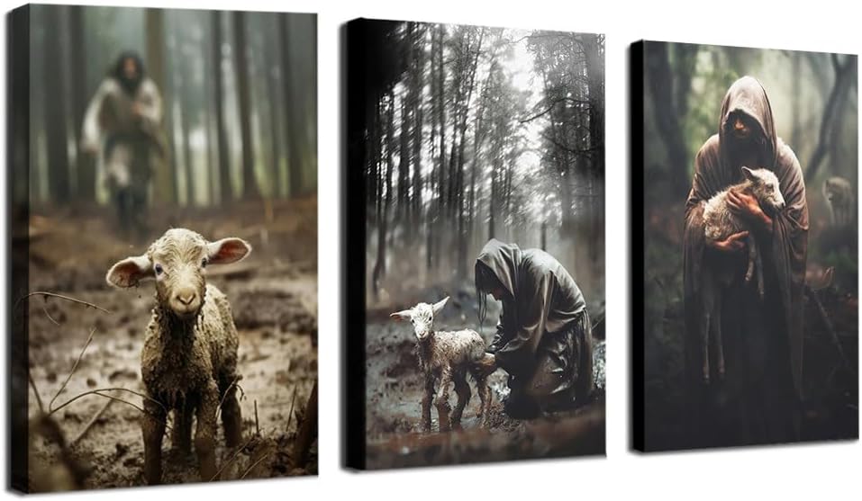 Amazon.com: TriSar Jesus Runs to Rescue the Lost Lamb - Stunning 3 ...