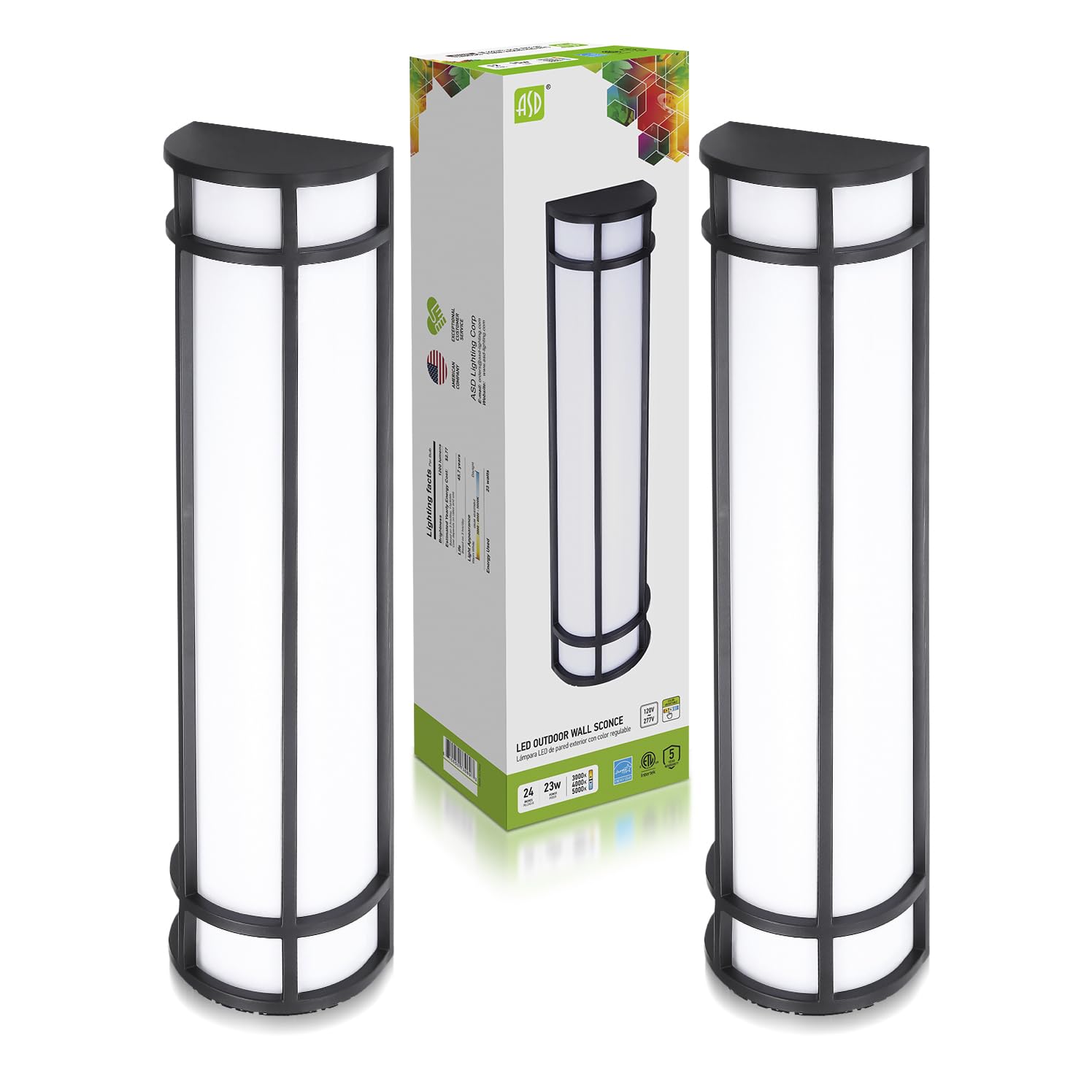 ASD LED 24 Inch Half Cylinder Wall Light Fixture | 24W 1970LM 3000K ...