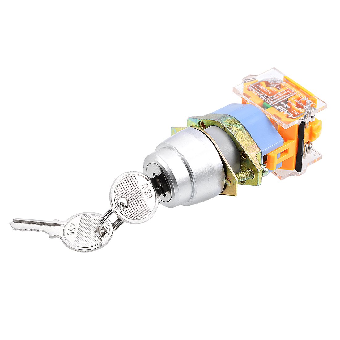 uxcell 22mm 2 Position Key Locking Push Button Power Switch with Keys ...