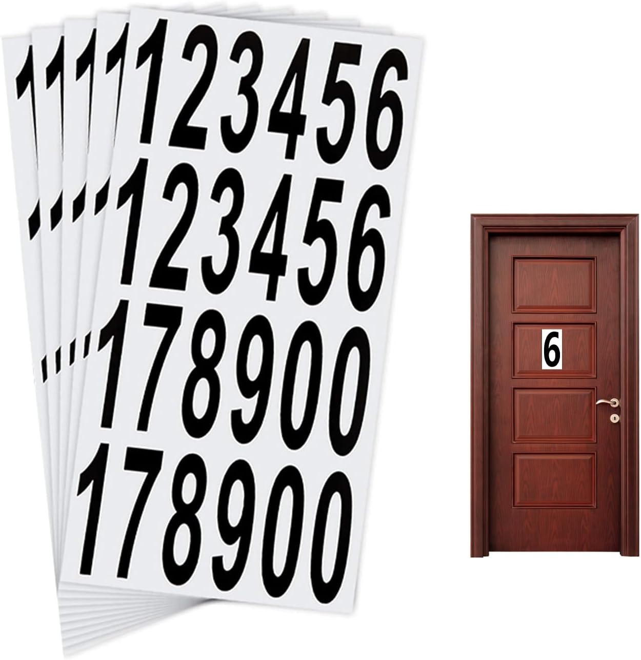 1 x Set of Black 0-9 Numbers - Removable Self Adhesive Waterproof ...