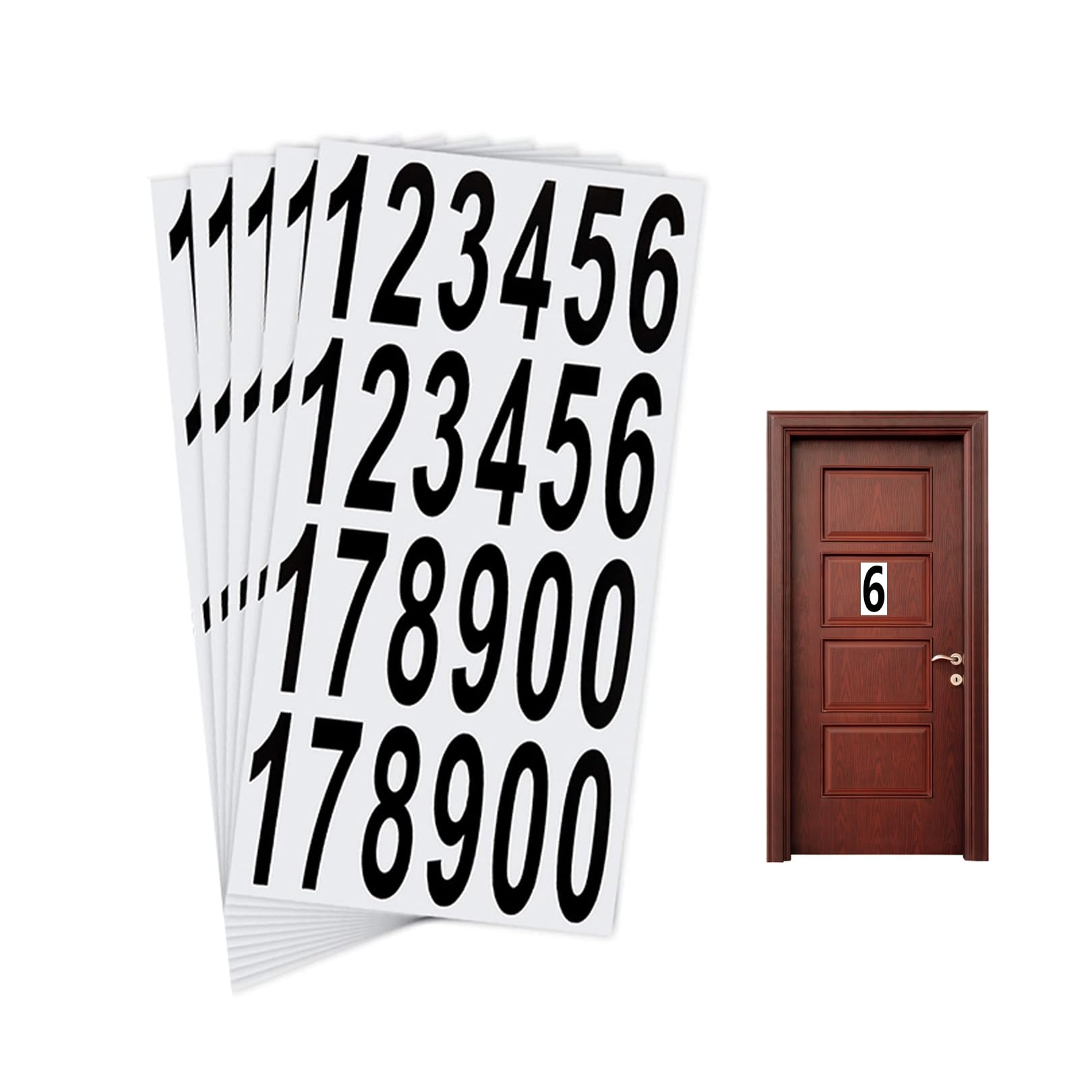 5 Sheets Mailbox Numbers Stickers,Black Vinyl Alphabet Number Decals ...