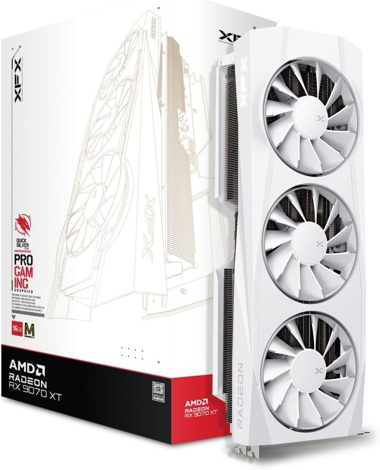 XFX Mercury AMD Radeon RX 9070XT OC Magnetic Air Edition with RGB 16GB ...