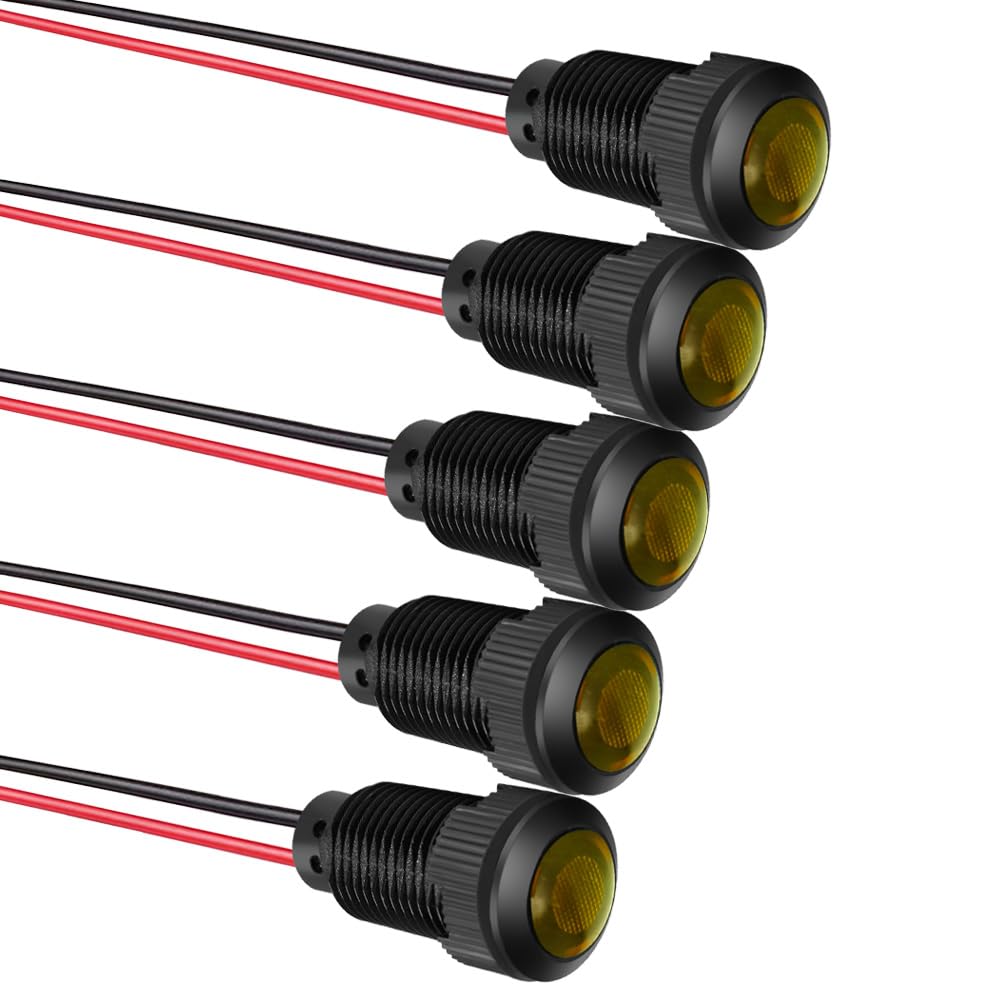 Amazon.com: Gebildet 5pcs LED Plastic Indicator Pilot Light AC/DC 12 ...