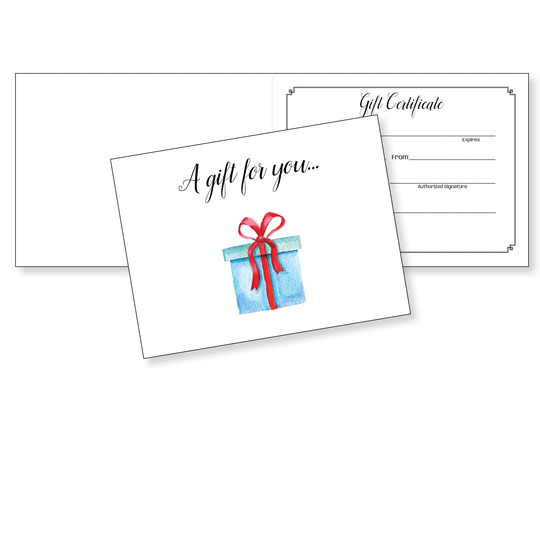 Amazon.com : 25 Pack Folded Paper Gift Certificates with Envelopes for ...