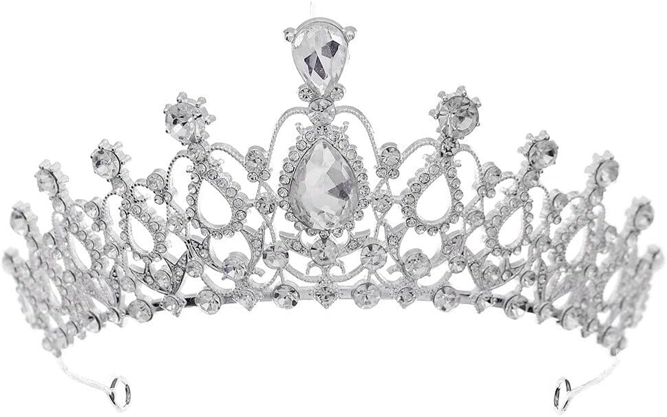 Amazon.com: Crystal Tiara Crown, Water Droplet Shaped Vintage ...