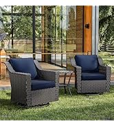 Amazon.com : Joyside Patio Chair with Side Table - Patio Wicker Furniture Set 2 Pieces, Outdoor ...