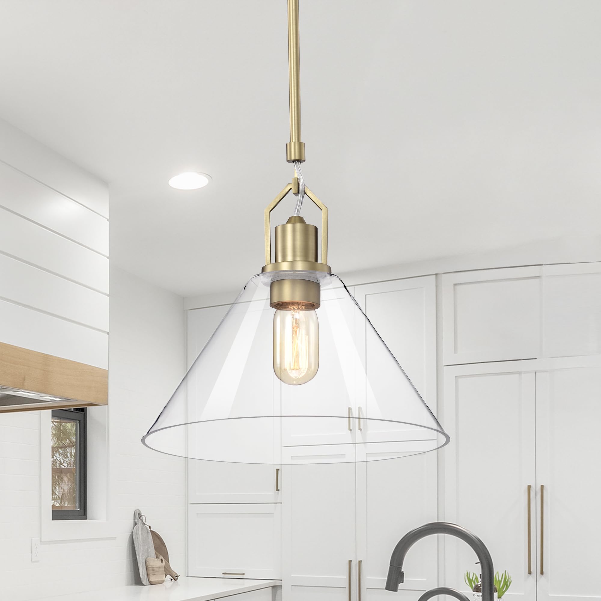 Edvivi Lighting 5 Light Black And Brushed Nickel Kitchen Island