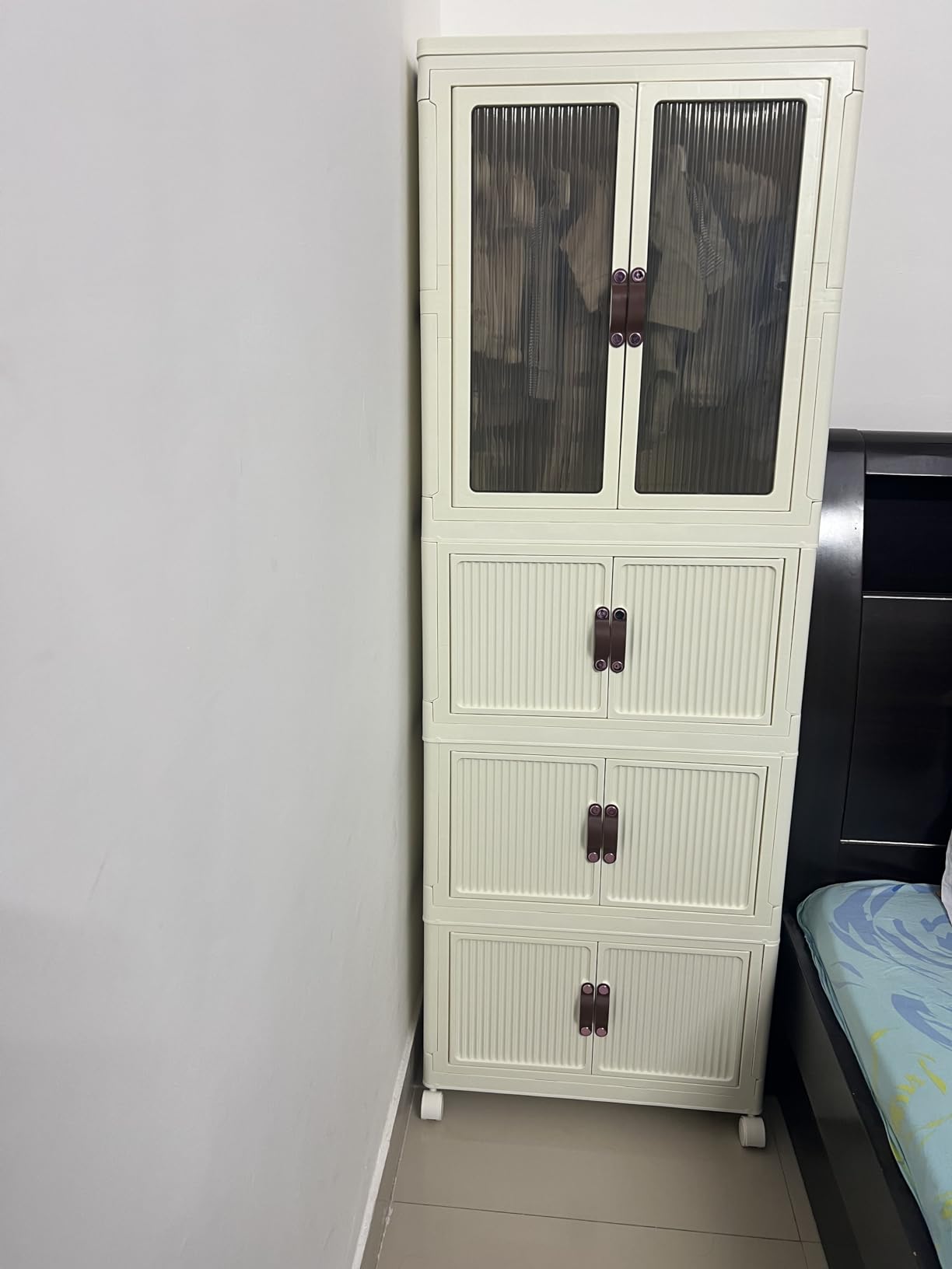 KIMANA Movable Foldable Plastic Cupboard for Storage |Plastic Wardrobe ...