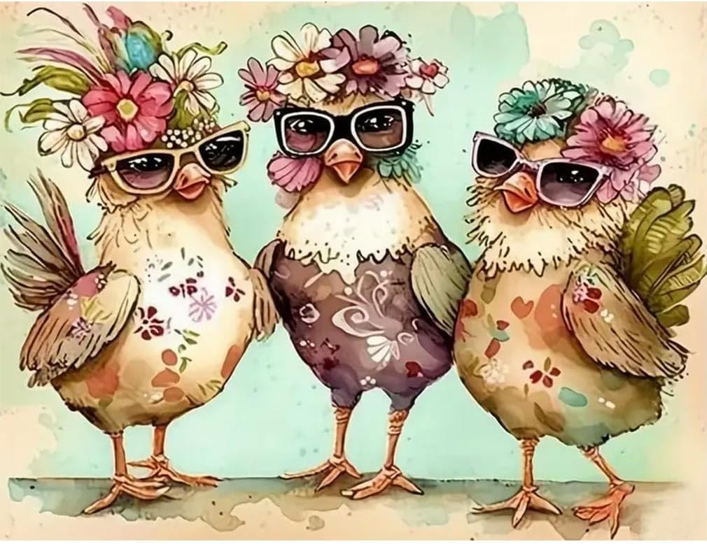Amazon.com: JFYHAB Chicken Diamond Painting Kits for Adults - Hen DIY ...