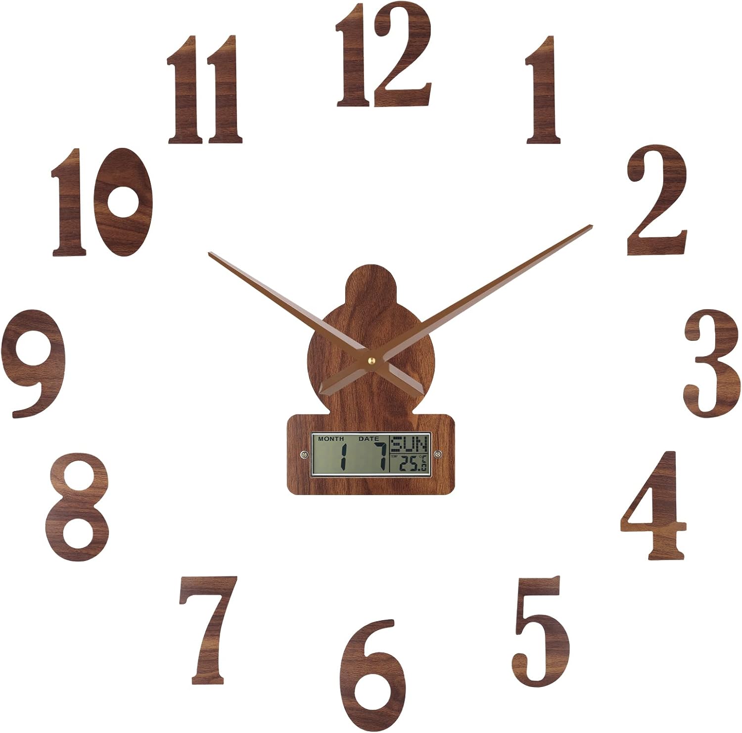 Amazon.com: HENG DA SI Frameless Wall Clock 48 Inch, Large Modern 3D ...