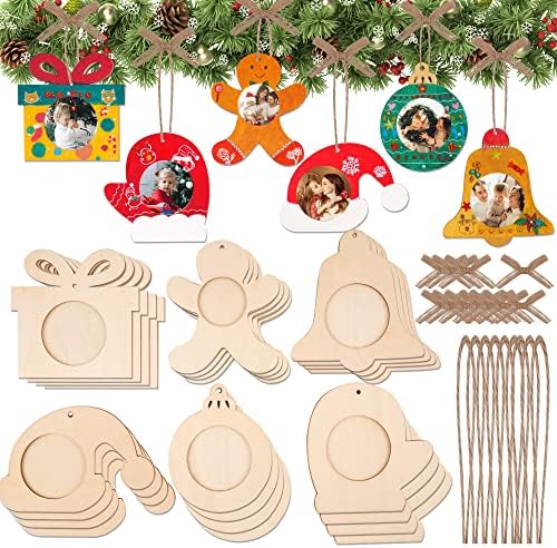 Amazon.com - OurWarm 24Pcs Christmas Picture Frame Ornament, Unfinished ...